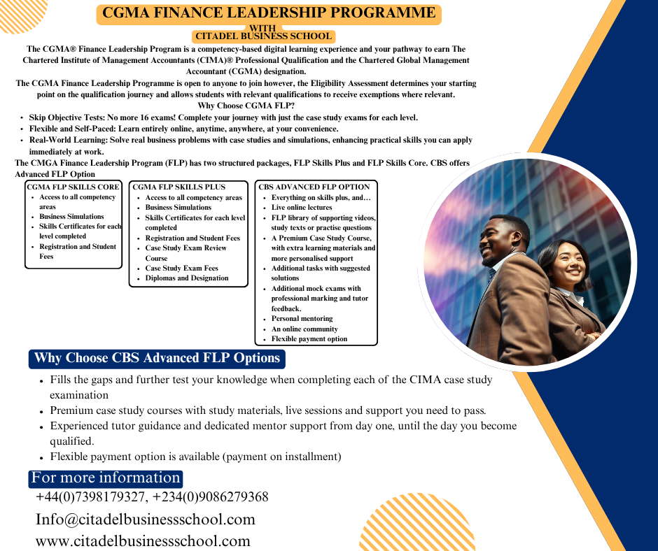 CGMA FINANCE LEADERSHIP PROGRAM (FLP) WITH CITADEL BUSNESS SCHOOL ...
